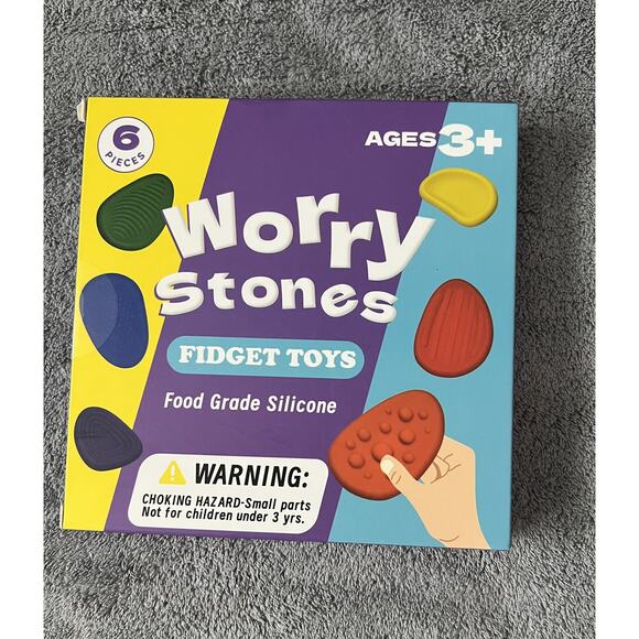 KLT | Games | Fidget Toys Adults Sensory Stone 6 Pack Textured Worry Stone For Autism Kids ...